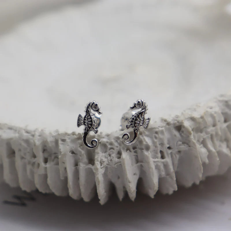 Miki Sterling Silver Seahorse Stud – Coastal Life Surf Supply Co
